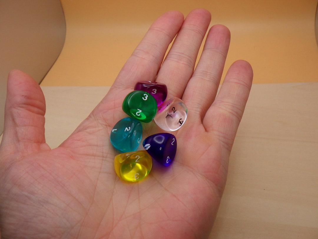 Translucent Gemstone Style D3 3-sided Die Dice RPG Tool Tabletop ...