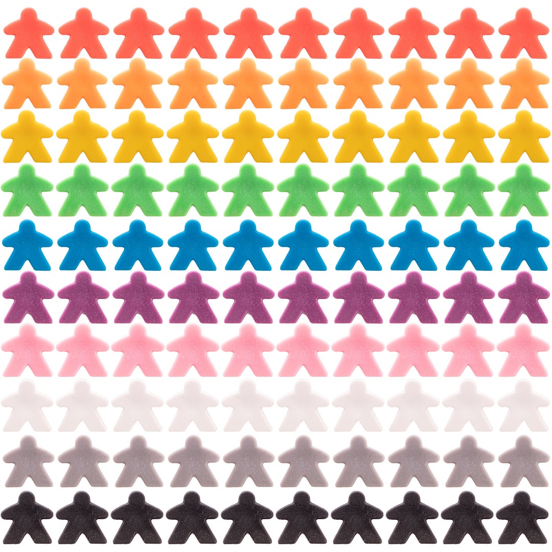 Plastic Meeples 100-p Game Pawns 100-pack RPG Board Card - Etsy