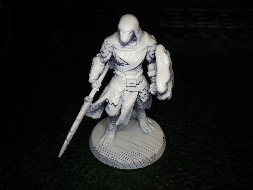 Lizardman Sword Shield Figure Miniature 32mm Scale RPG Tabletop Gaming ...