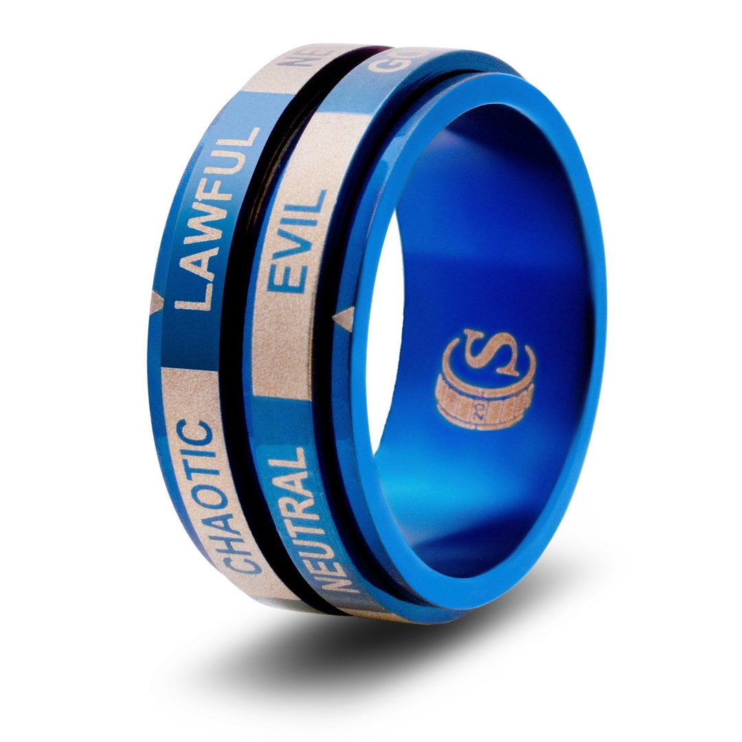 Alignment Dice Random Number Spinner Ring Blue Tabletop RPG - Etsy