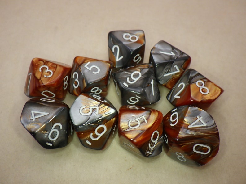 10D10 16mm Set of Ten D10 Dice - Your Choice of Colors - RPG Tool ...