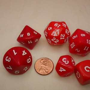 Who Knew? 6 Die Dice Set - D3, D5, D7, D16, D24, D30 - Choose Color ...