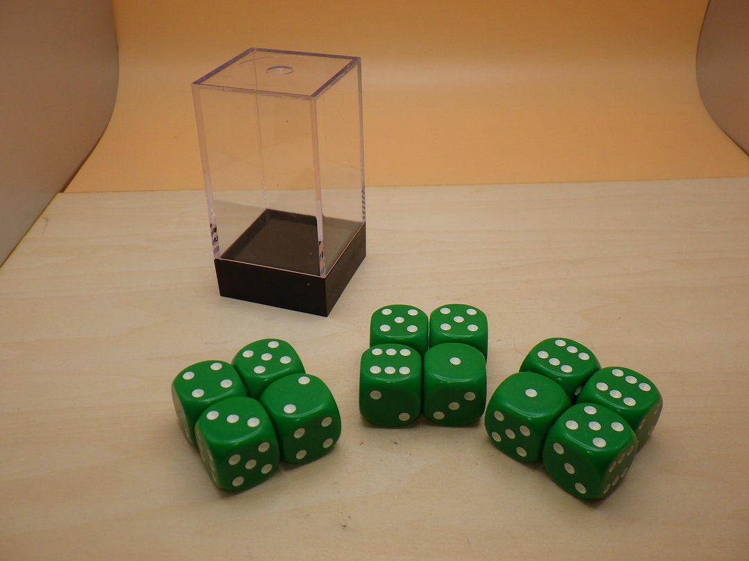 16mm 12D6 Dice Block - Green With White -tool Tabletop Roleplay Games ...