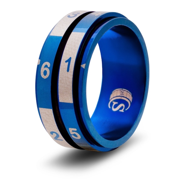 Double 6-sided 2D6 Dice Random Number Spinner Ring BLUE | Etsy