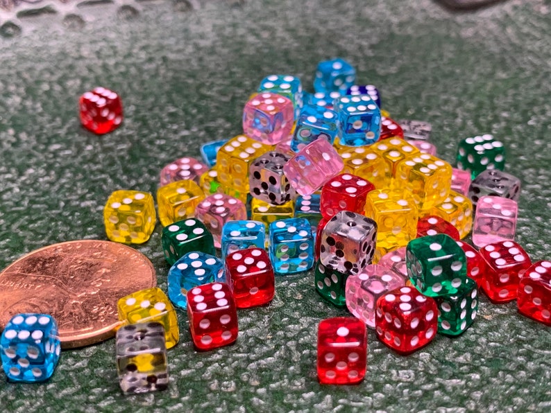 Twenty Random 5MM Assorted Transparent Color D6 Gaming Dice | Etsy