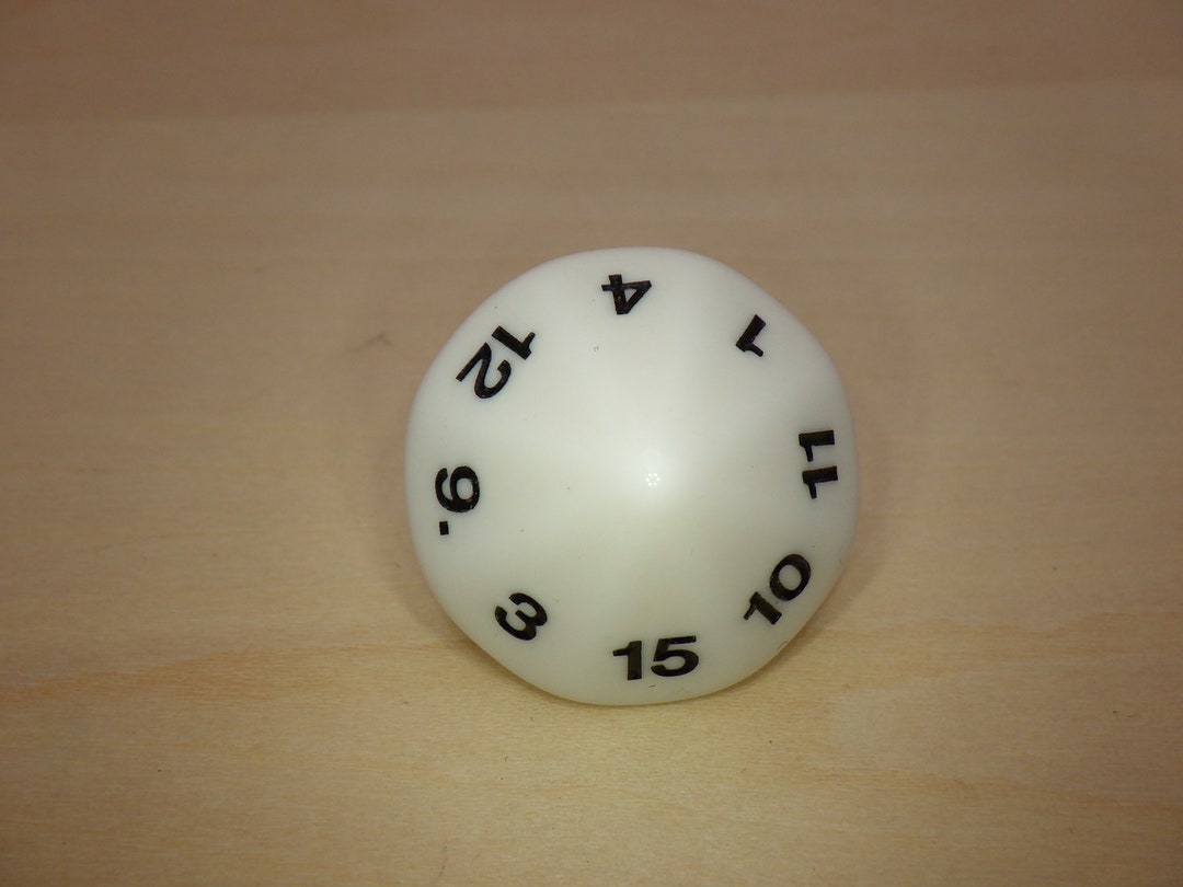 White 20mm D16 (sixteen Sided) Opaque Die -tabletop Gaming RPG Roleplay ...