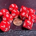 16mm Dice 10d10 ten Ten-sided Red With White RPG Tool Tabletop Roleplay ...