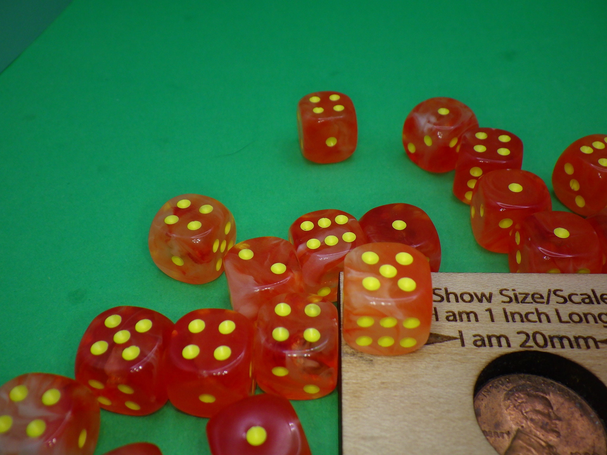 12mm Set of 36 D6 Dice 36d6 Ghostly Glow Orange With Yellow - Etsy