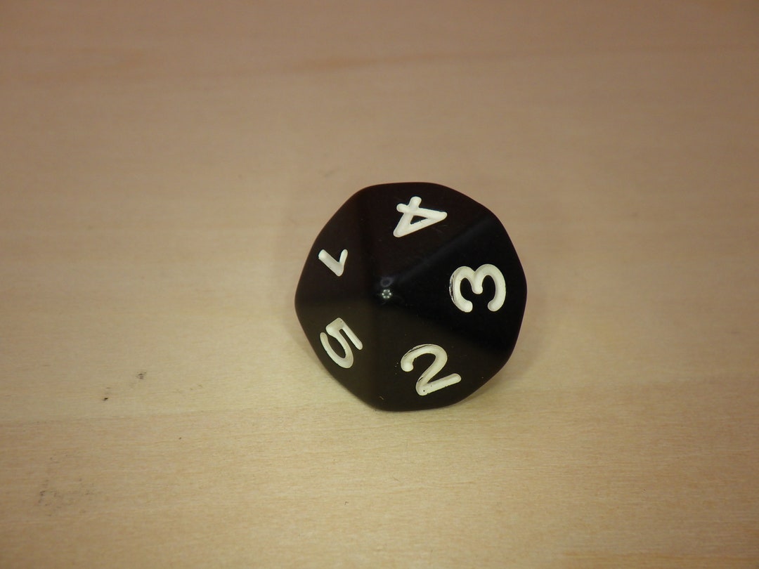 Ten-sided Black D5 Die | 1-5 Twice Polyhedral 16mm | Tabletop RPG ...