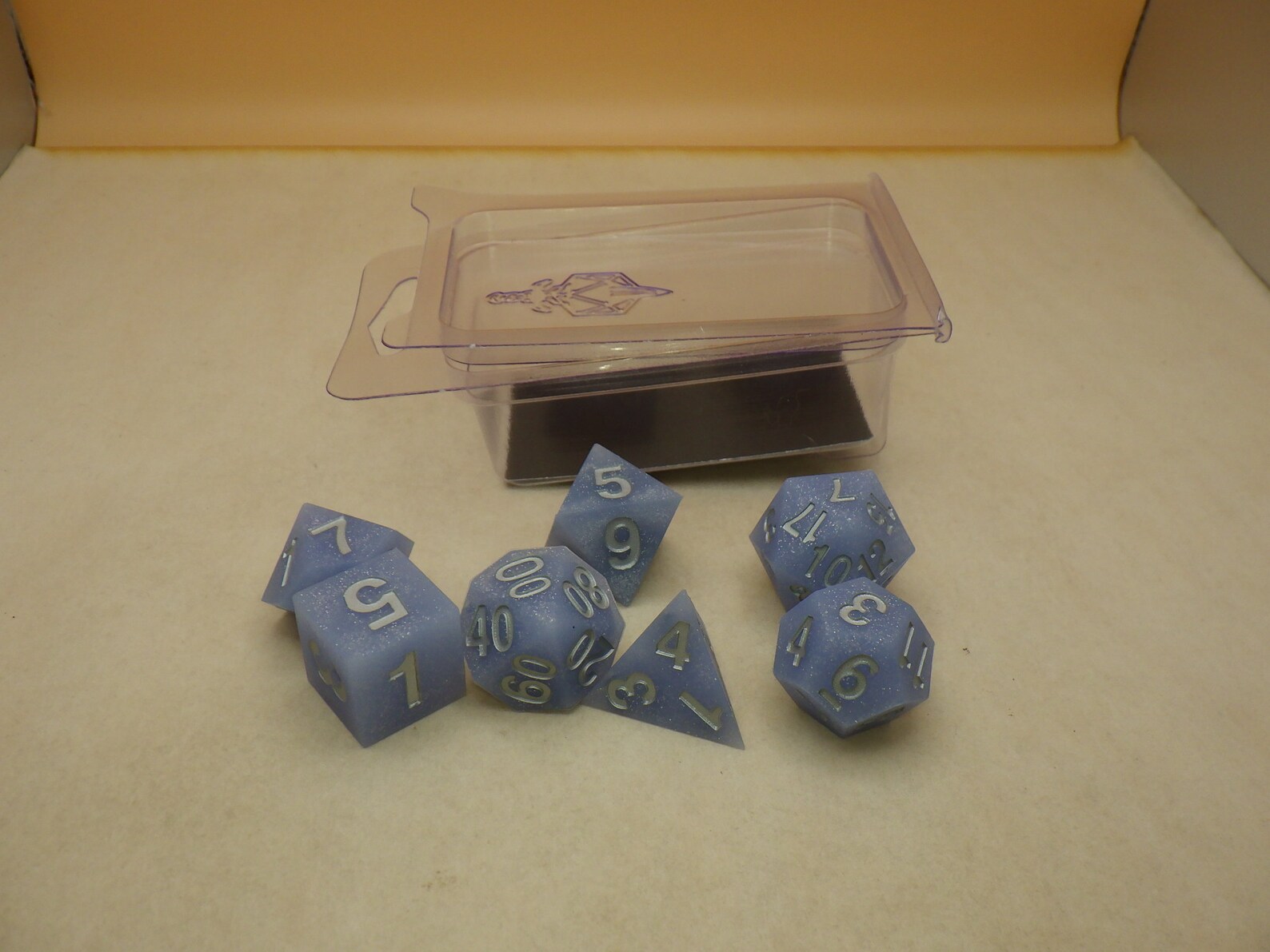 Sharp Edge Silicone Rubber 16mm 7 Die Polyhedral Dice Set - Glacial ...
