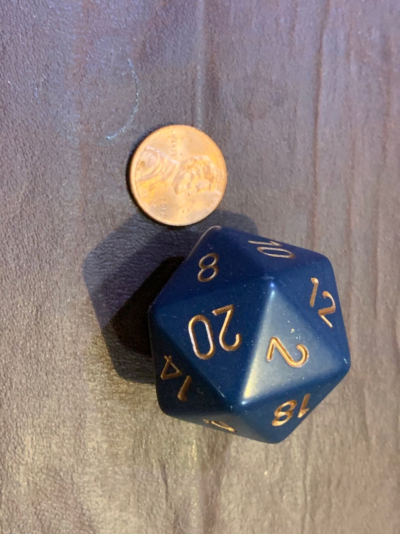Jumbo 34mm SOLID D20 Die Multiple Color Options RPG Gaming | Etsy