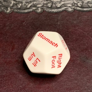 Hit Location Die D12 Body Part Dice / Critical Hit Combat Tracker / DND ...