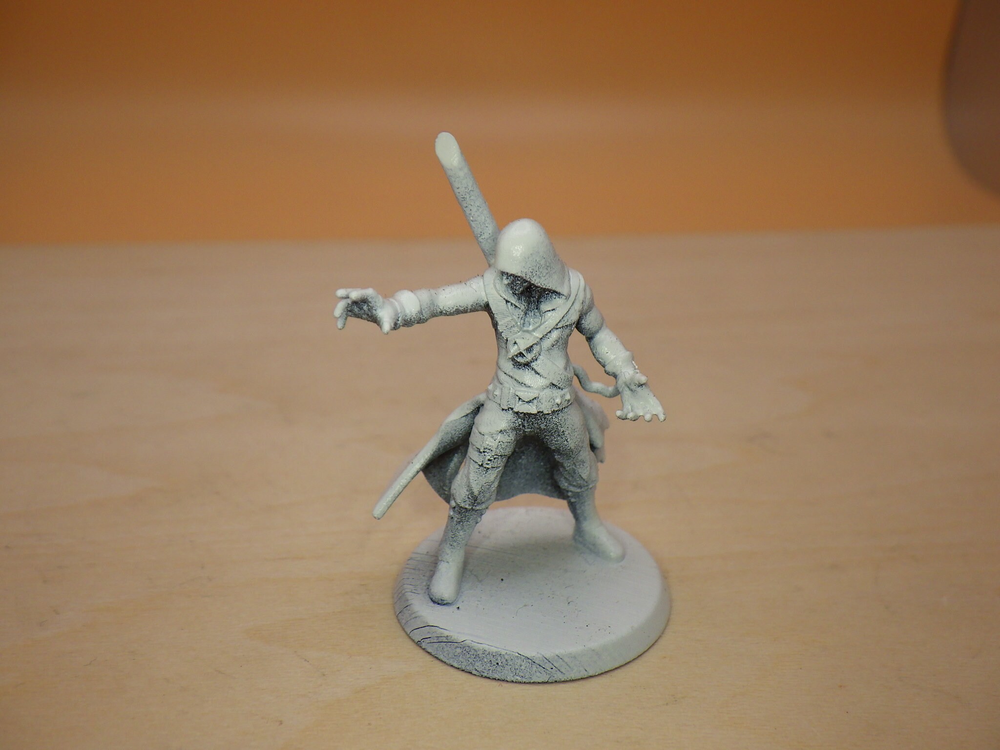 Spell Caster Casting With Staff Strapped on Back Figure Miniature 32mm ...