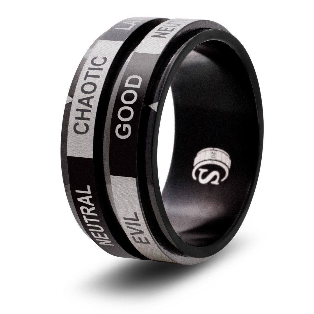 Alignment Dice Random Number Spinner Ring Black Tabletop RPG Gaming ...
