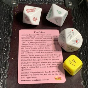 RPG Critical Hit and Fumble Dice Tabletop Gaming Game Roll - Etsy