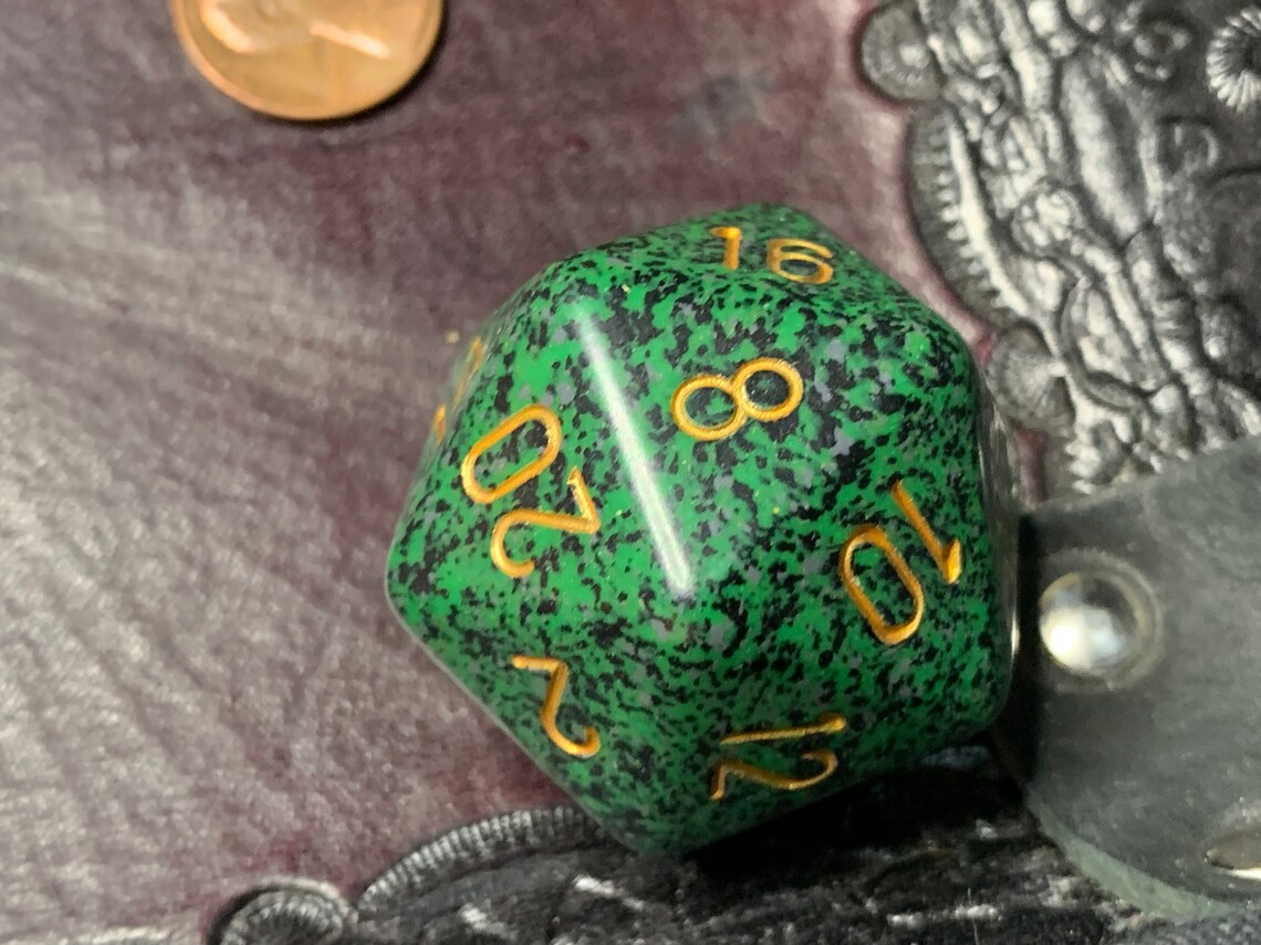 Golden Recon Jumbo 34mm Speckled D20 Die Black & Green With - Etsy