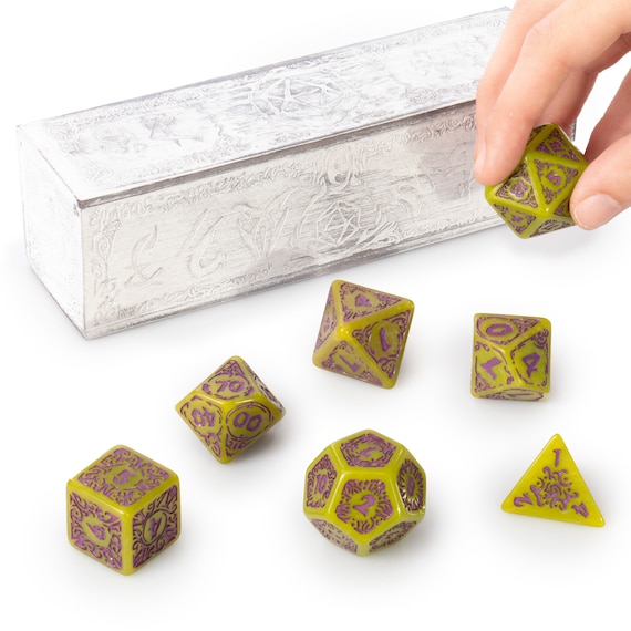 25mm Titan Dice Polyhedral Set With Box Achlys RPG Tabletop | Etsy