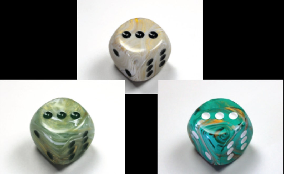 Marble 30mm D6 Extra Large RPG Tabletop Roleplay CCG Board Counter ...