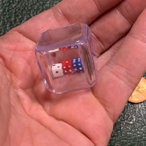 Triple D6 - Three Small D6 in Large Clear D6 Die - RPG Dice Tool ...