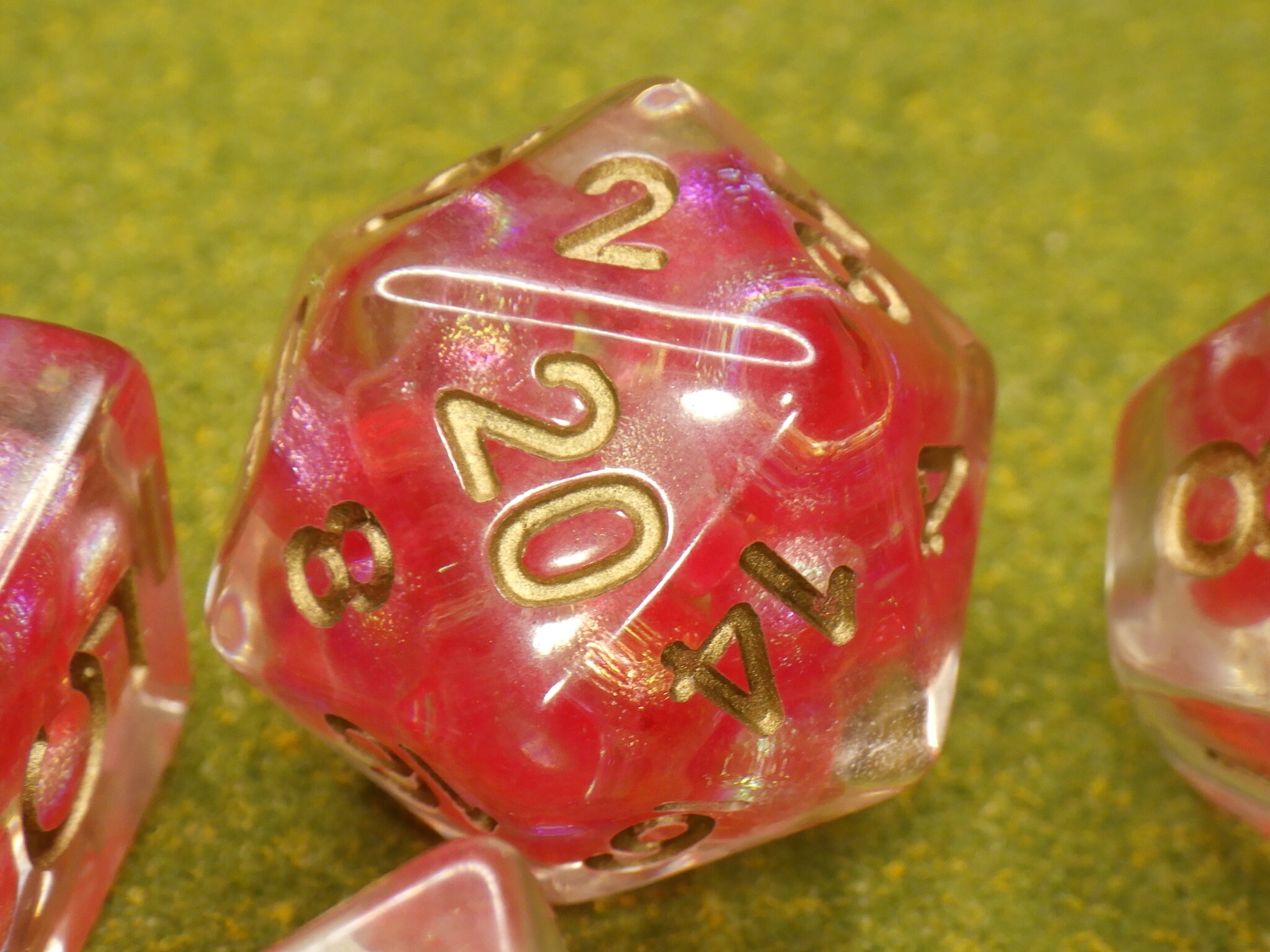 Pearl Red With Copper 16mm Polyhedral 7 Dice Set Tabletop RPG | Etsy