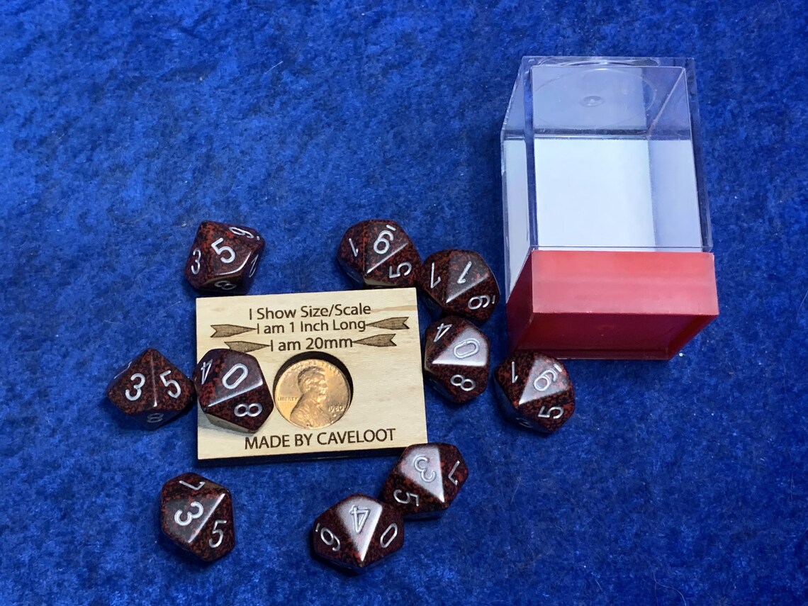 10D10 Dice Ten 10-sided Speckled & Elemental Silver RPG Tabletop Gaming ...
