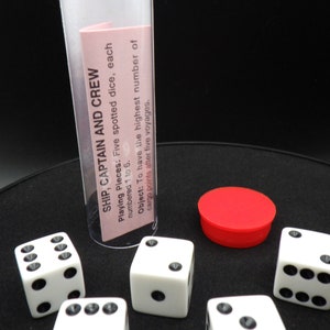 Ship Captain Crew Dice Game - Instructions With 5 Dice - RPG Tool ...