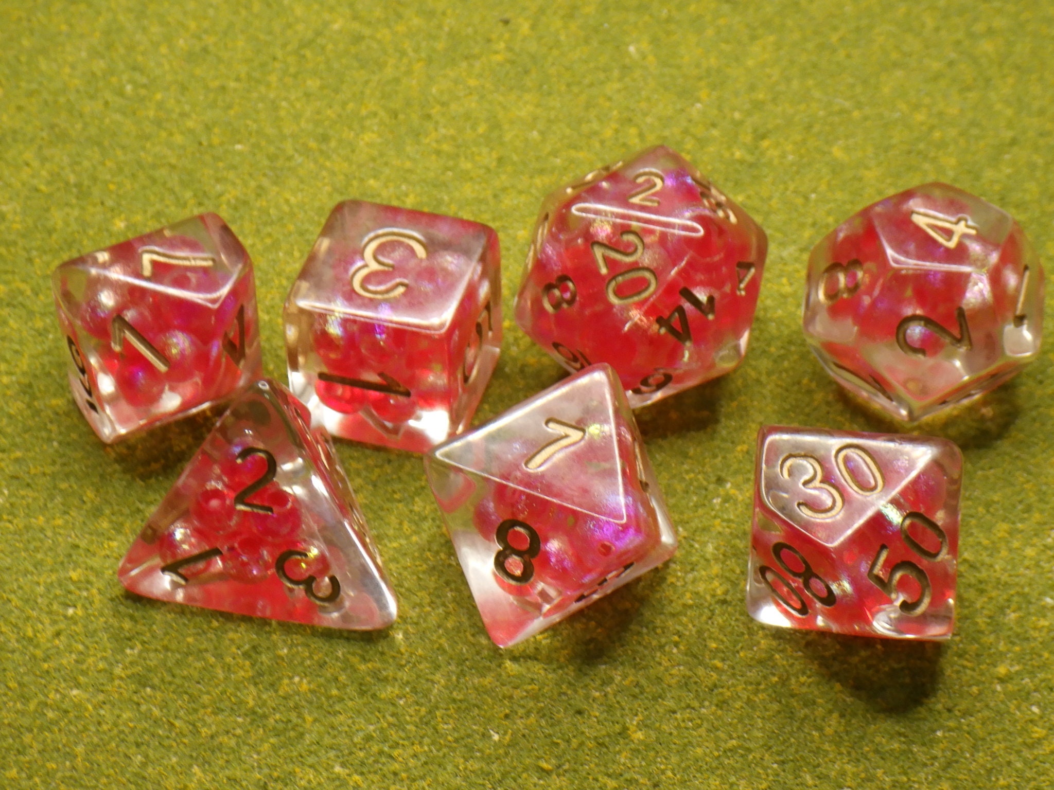 Pearl Red With Copper 16mm Polyhedral 7 Dice Set Tabletop RPG | Etsy