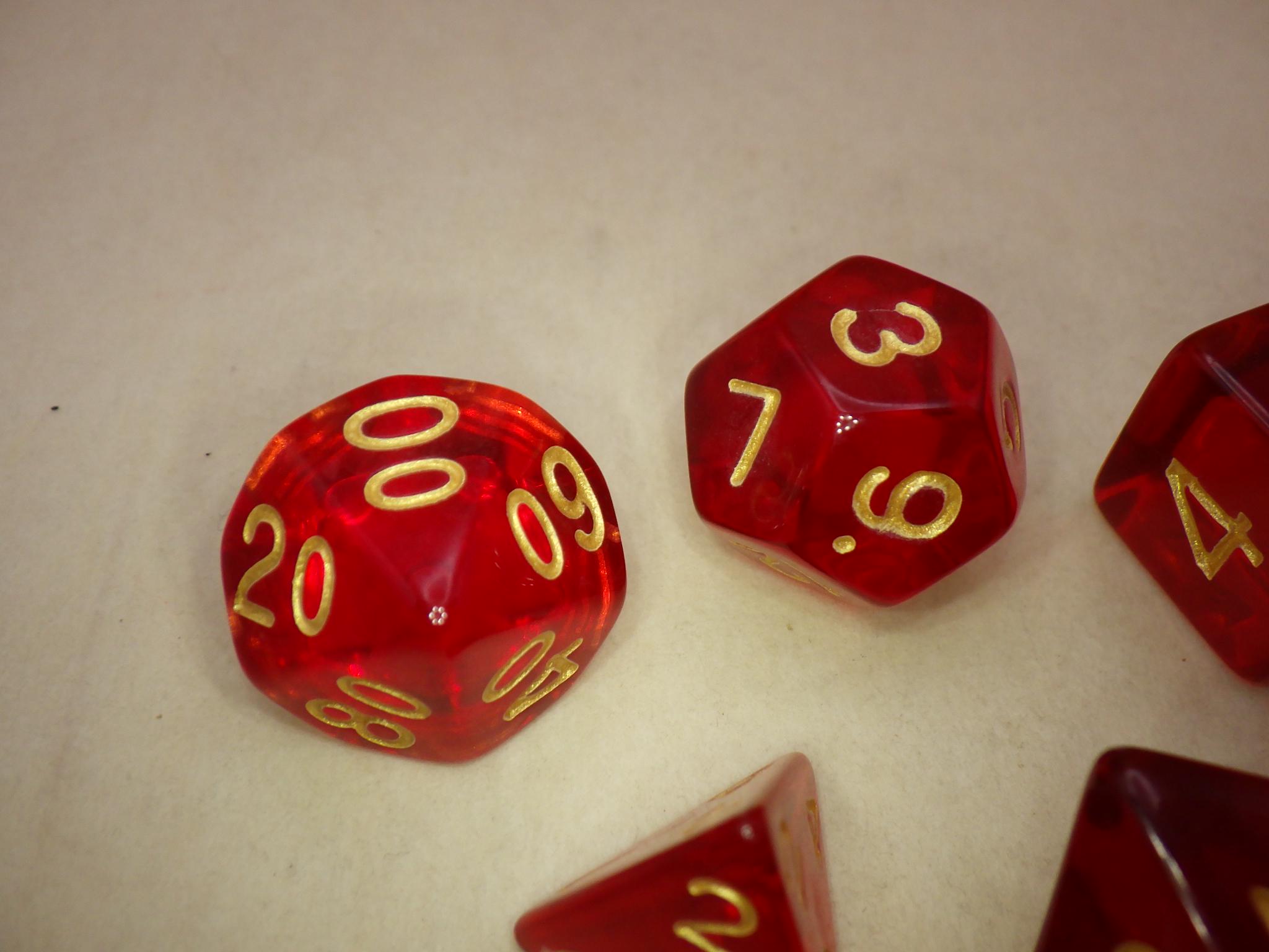 Set of 7 Polyhedral Standard Sized Dice, "blood Lust" - RPG Tool ...