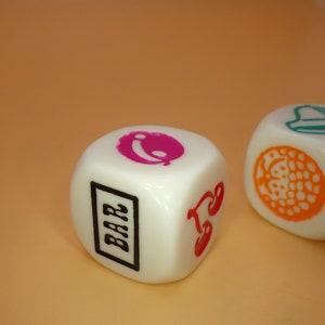 Slot Dice Game 3d6 Die Gaming Cherry Lemon Orange Bar Orange Bell Plum ...