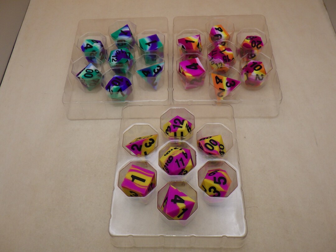 Pride Dice Rubber 16mm 7 Die Polyhedral Dice Sets - Choose From 3 ...
