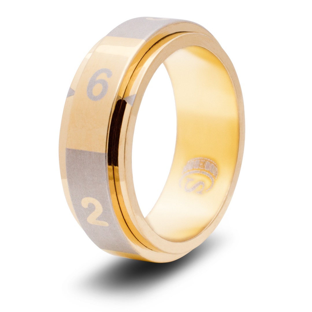 6-sided (d6) Dice Random Number Spinner Ring Gold - Etsy
