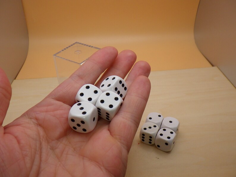 16mm 12D6 Dice Block - White With Black -tool Tabletop Roleplay Games ...