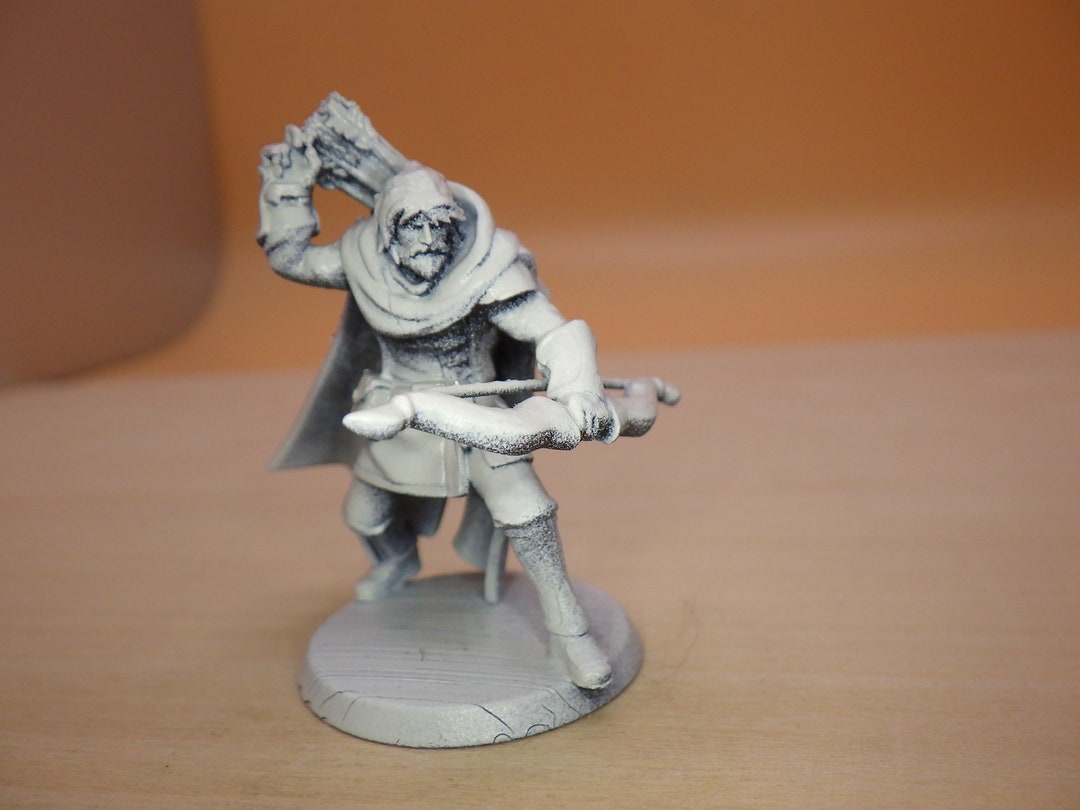 Bearded Ranger With Bow Drawing Shooting Arrow Miniature 32mm Scale RPG ...