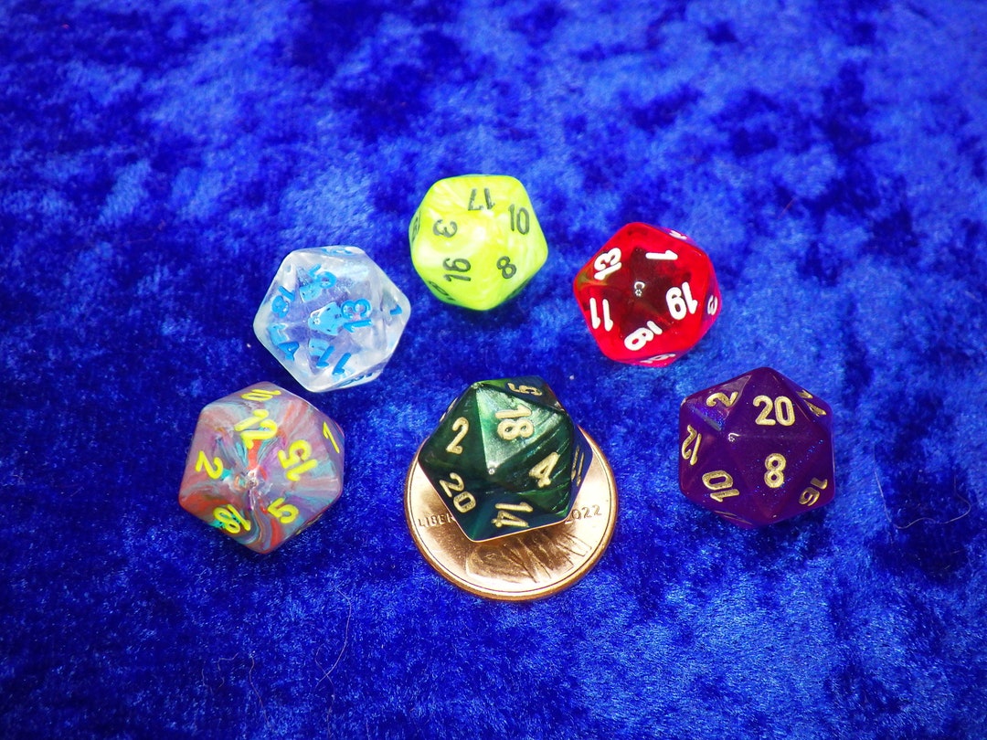 Mini D20 Dice / 10mm Tiny Polyhedral Die / Micro Tabletop RPG Gaming ...