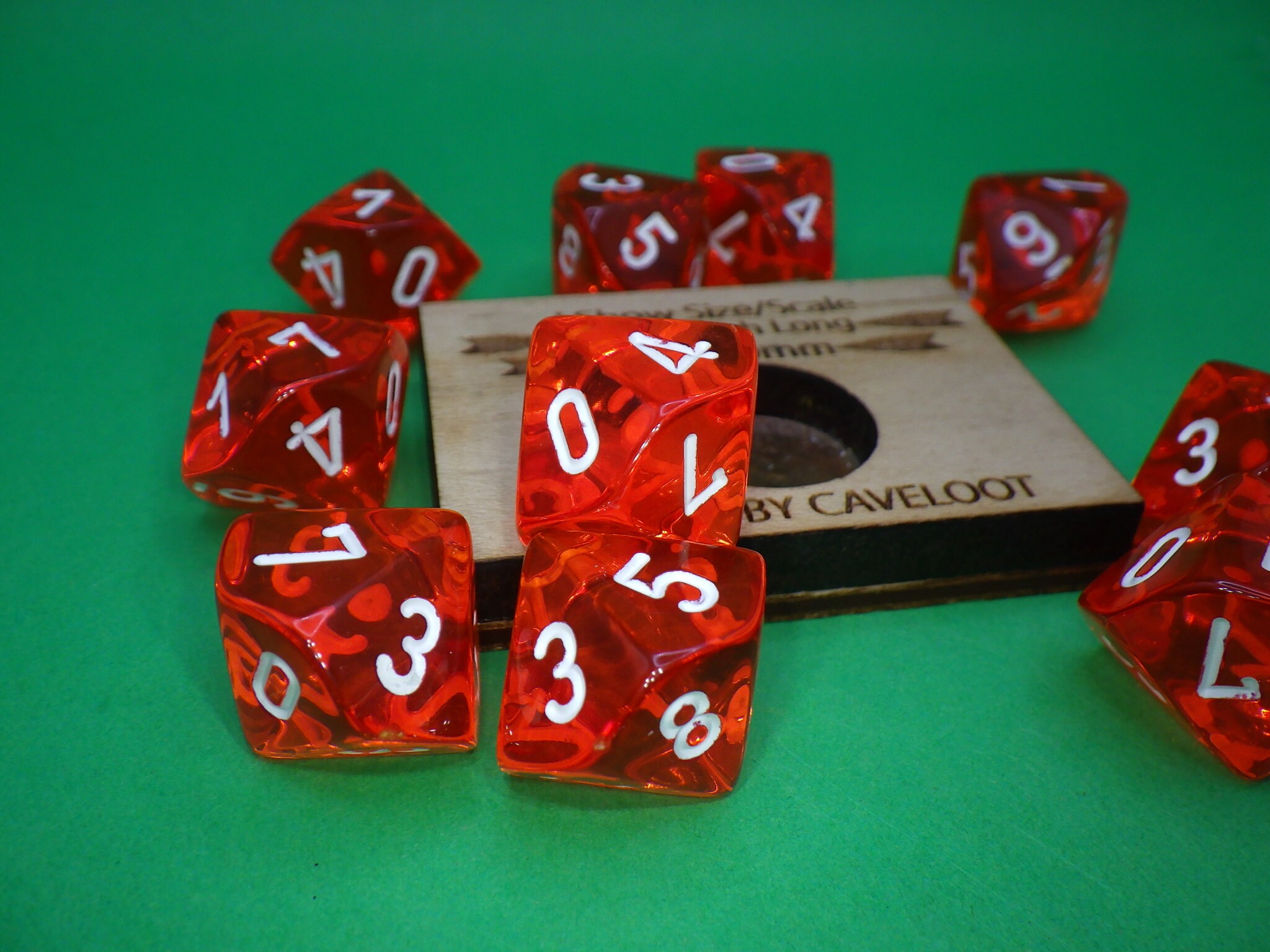 16mm Set of Ten 10D10 Dice - Translucent Orange With White - RPG ...