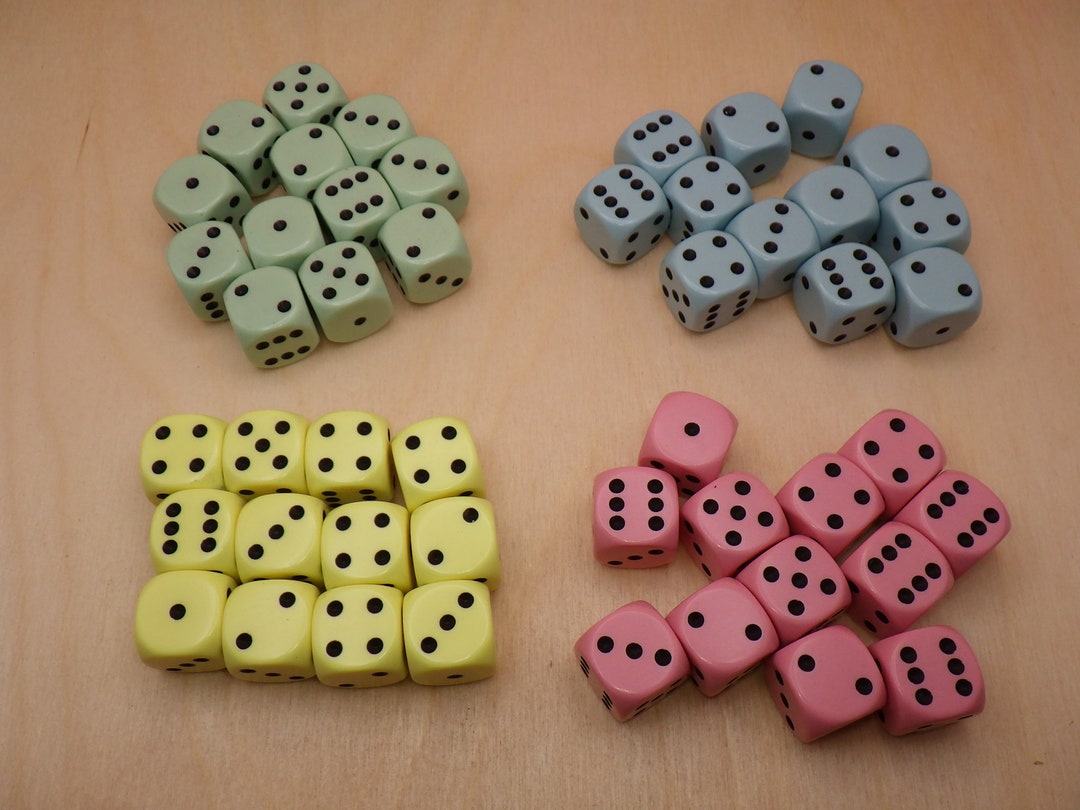 16mm 12D6 (twelve Six-sided) Dice Block - Pastel Color of Choice - Tool ...