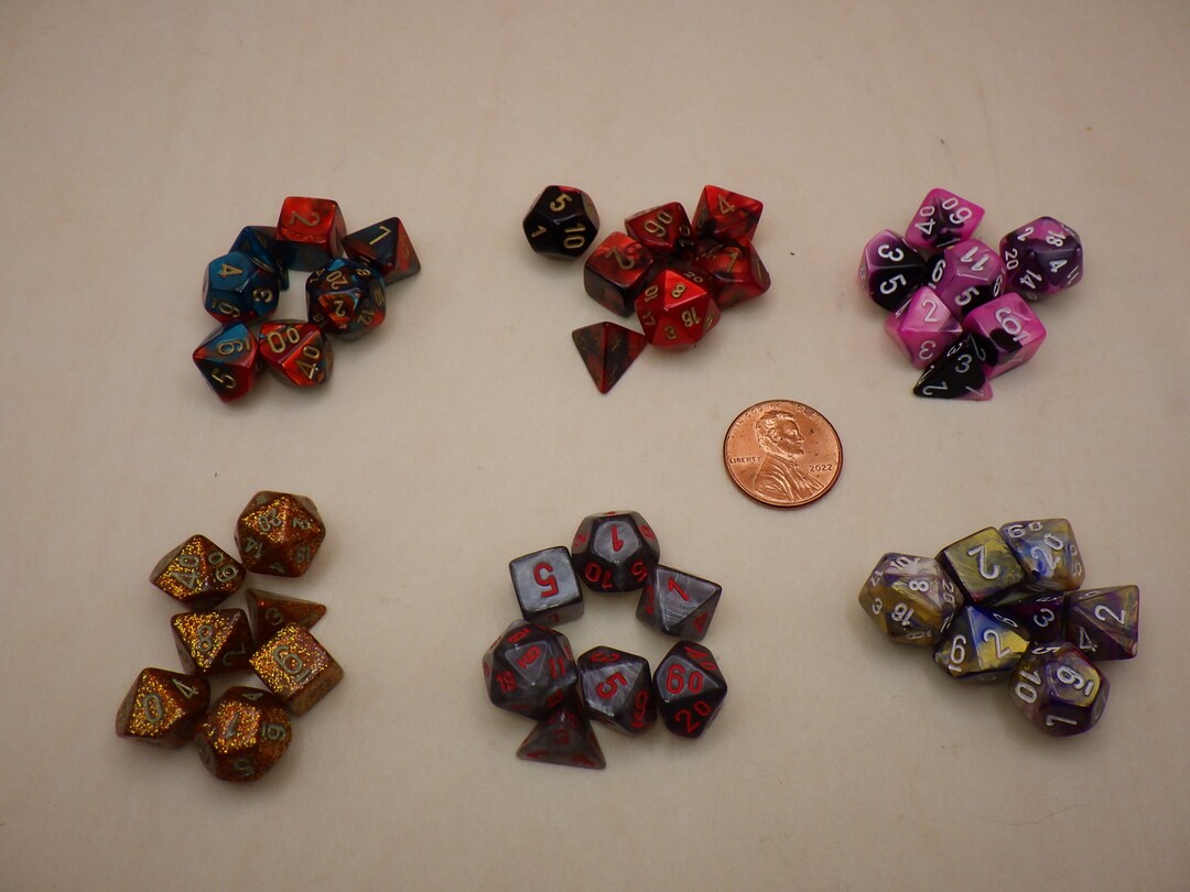 10mm Mini Polyhedral Dice Set | 7 Piece Micro TTRPG RPG Kit | Tiny DND ...