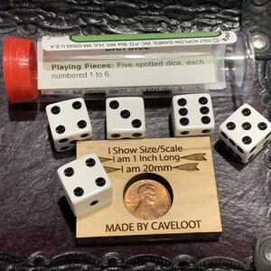Bar Dice Game - Instructions With 5 Dice Tabletop Gaming D6 - RPG Tool ...