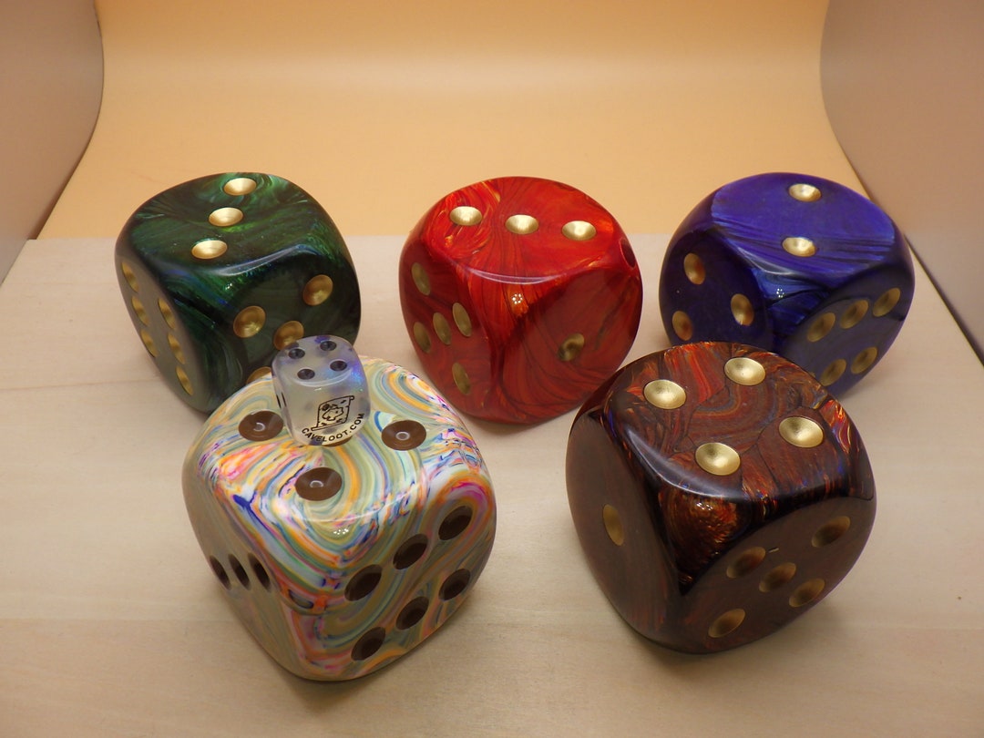 50mm Mega D6 Jumbo Dice - Extra Large 4.4oz Heavyweight Resin Die for ...