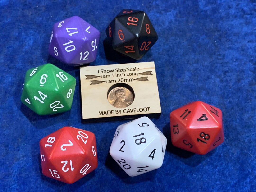 Big Jumbo 34mm D20 Large Counter Dice - RPG Tool Tabletop Roleplay ...