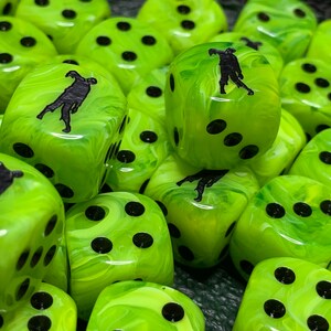 D6 Customized Six Sided Die - Zombie Monster Scary RPG Tabletop Games ...