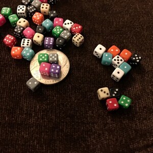 Twenty Random 5MM Assorted OPAQUE Color D6 Gaming Dice Rounded Corner ...