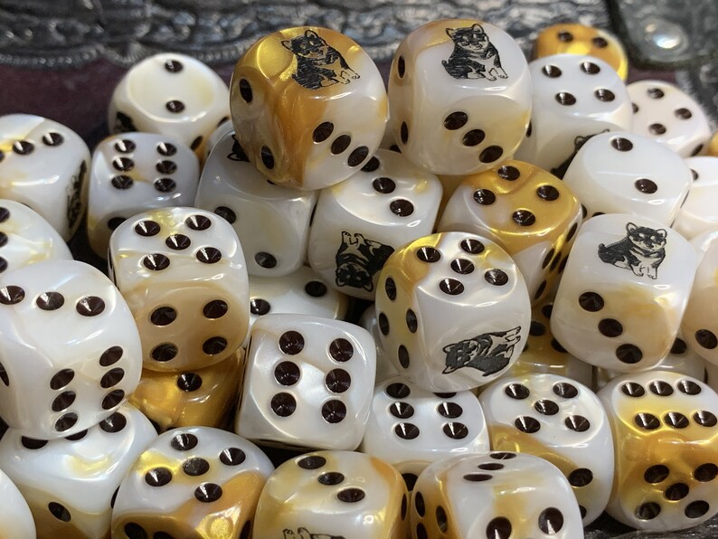 Shiba Inu Dog 16mm D6 Die - Customized Six Sided Dice RPG Tabletop ...