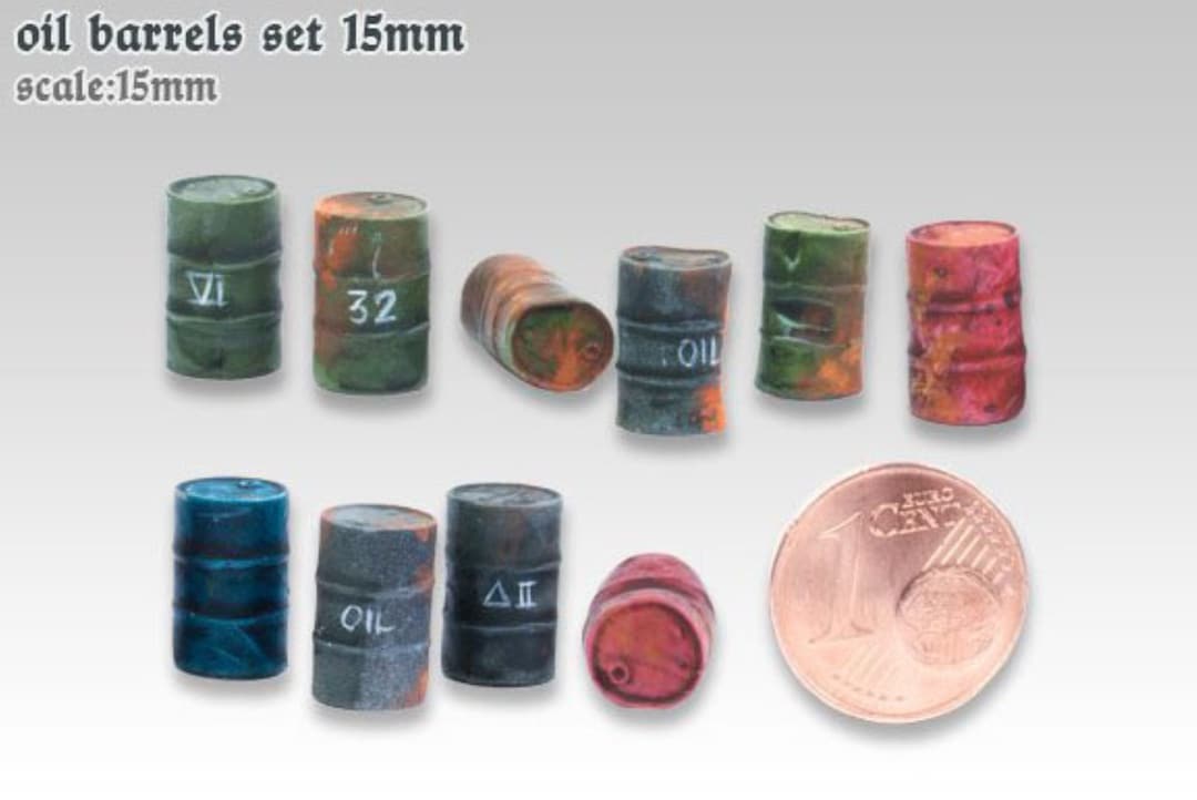 Oil Barrels Set 15mm Miniatures Figures RPG Tabletop Roleplay Games ...