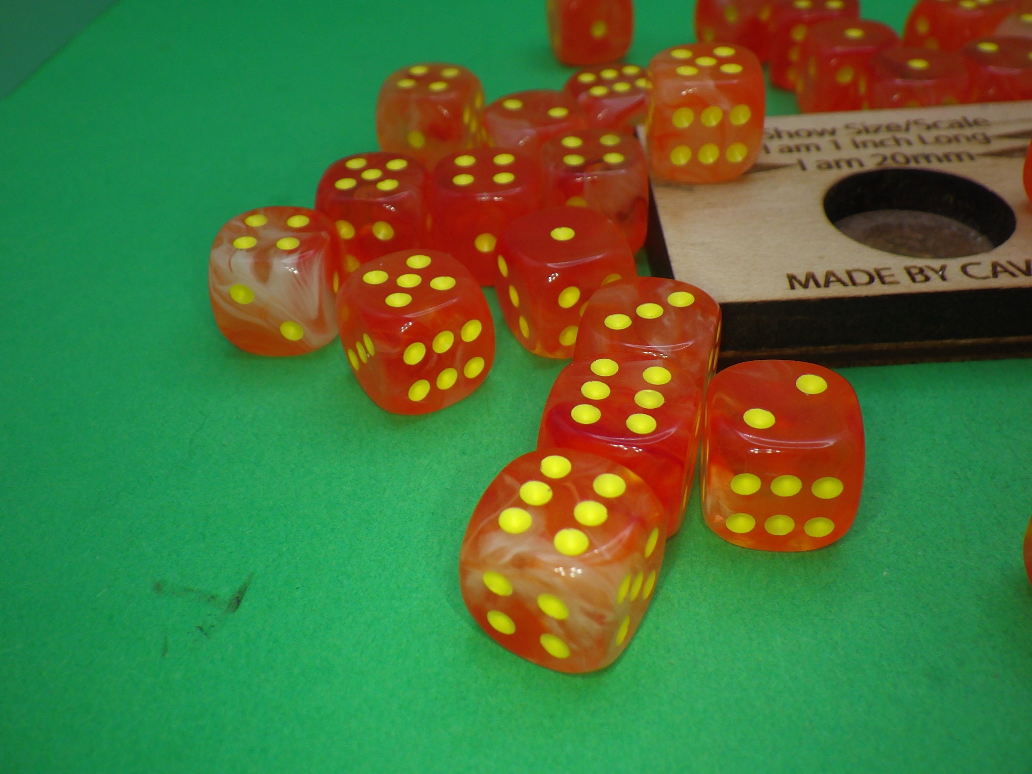 12mm Set of 36 D6 Dice 36d6 Ghostly Glow Orange With Yellow - Etsy