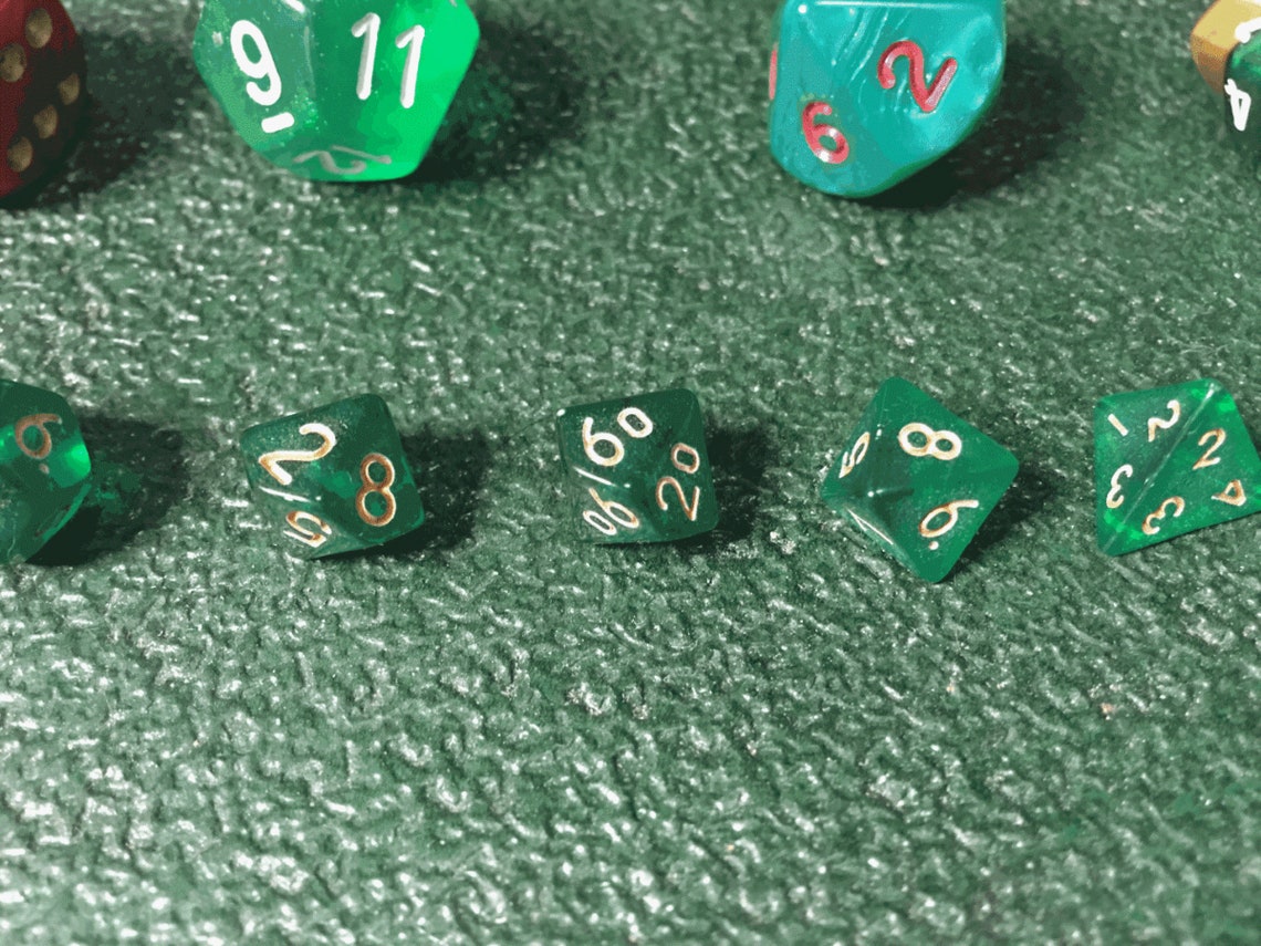 Clear Dark Green-gold 10MM Mini Polyhedral 7-die Roleplaying - Etsy