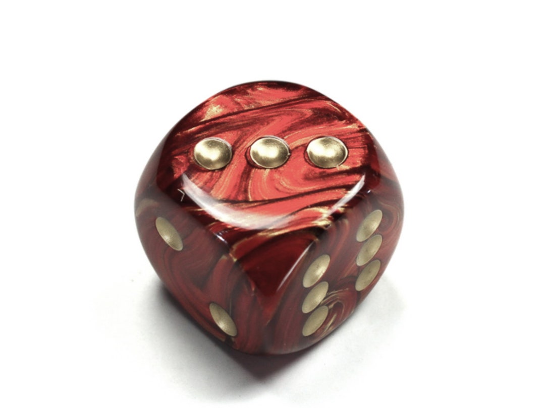 Jumbo 30mm D6 Scarab Scarlet Gold Dice Extra Large RPG Tabletop ...