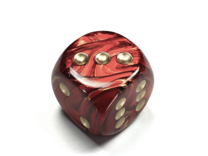 Jumbo 30mm D6 Scarab Scarlet Gold Dice Extra Large RPG - Etsy