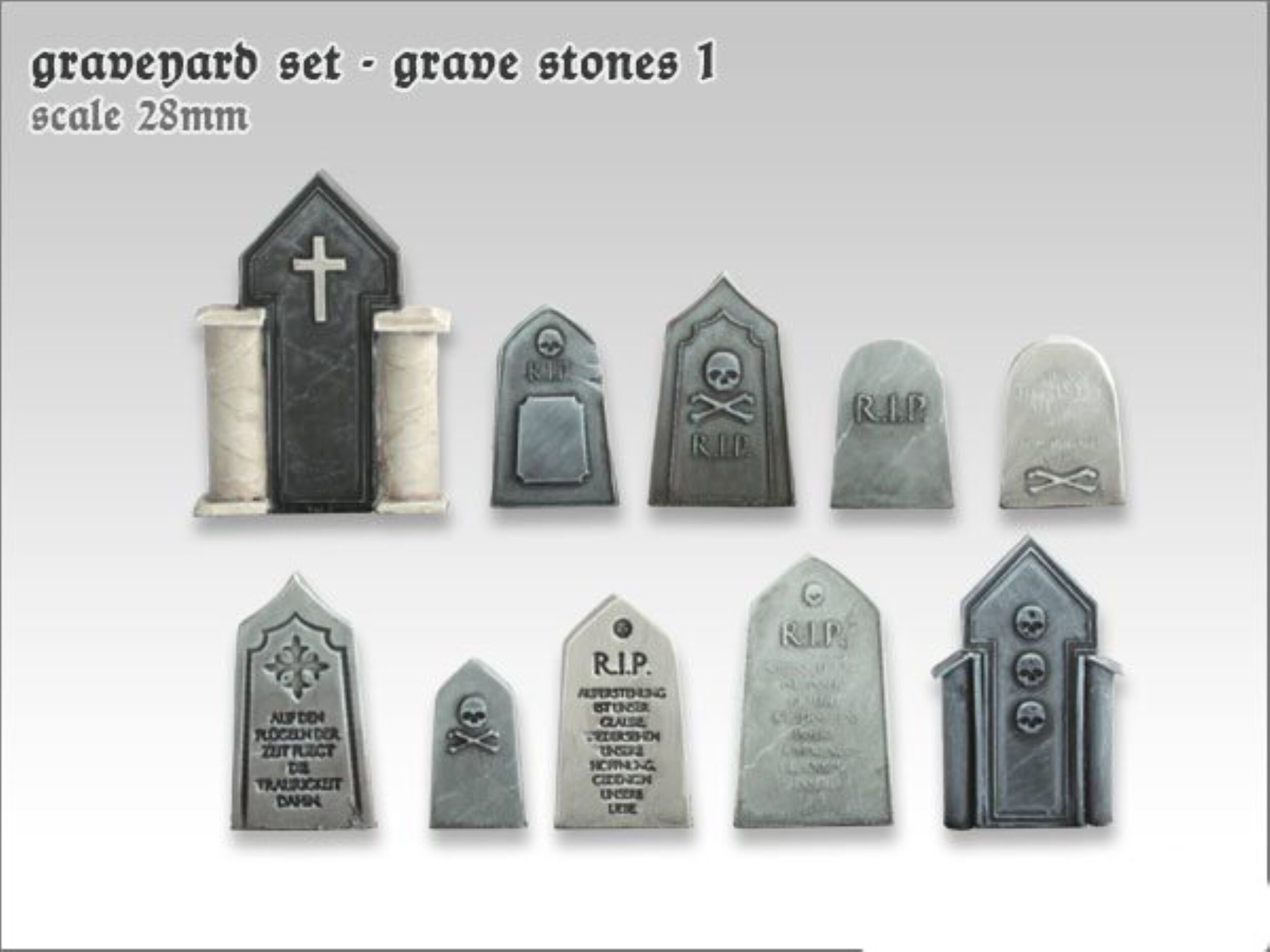 Gravestones - Set 1 (10) - Models Miniatures Figures RPG Tabletop ...