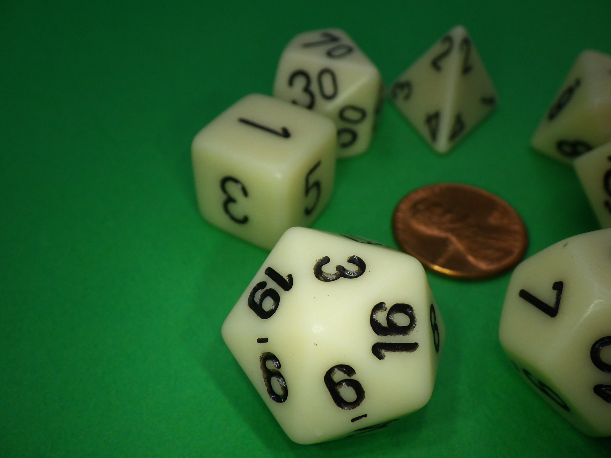 7 Die Dice Polyhedral Set Opaque Ivory With Black RPG | Etsy